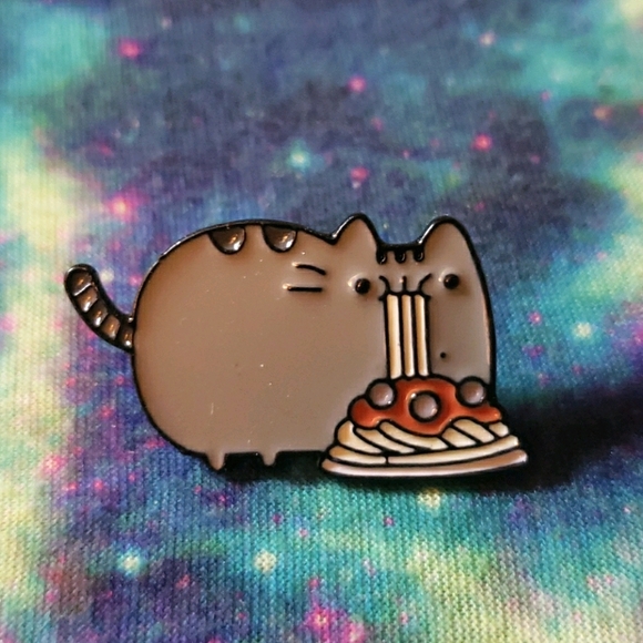 None | Jewelry | Pusheen Kitten Kitty Cat Spaghetti Cartoon Pin | Poshmark